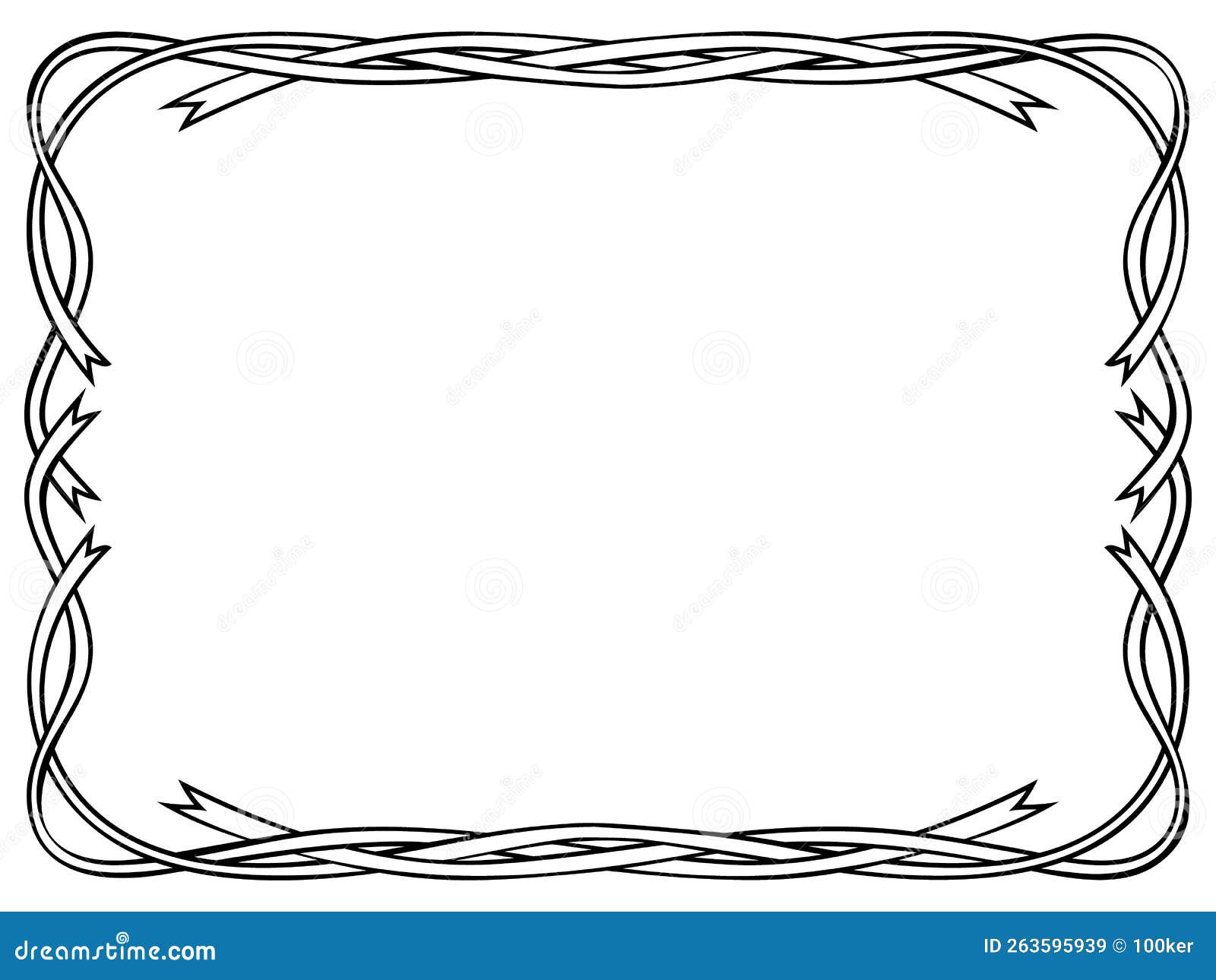Black Ribbon Frame Isolated on White Vintage Border Stock Vector ...