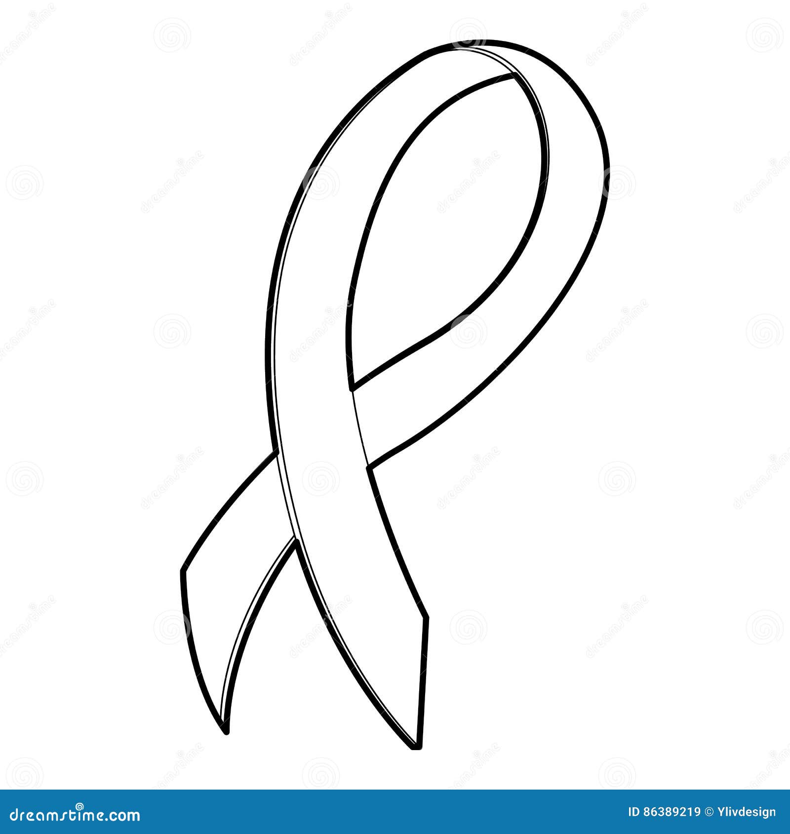 Black Ribbon Icon, Outline Style Stock Vector - Illustration of life ...