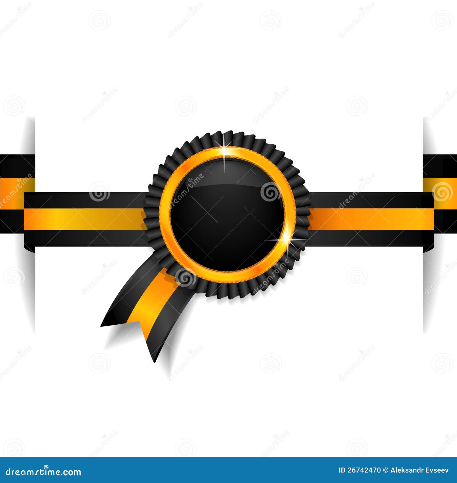 Black ribbon and label stock vector. Illustration of element - 26742470