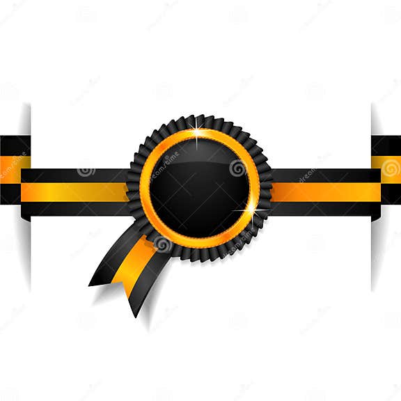 Black ribbon and label stock vector. Illustration of element - 26742470