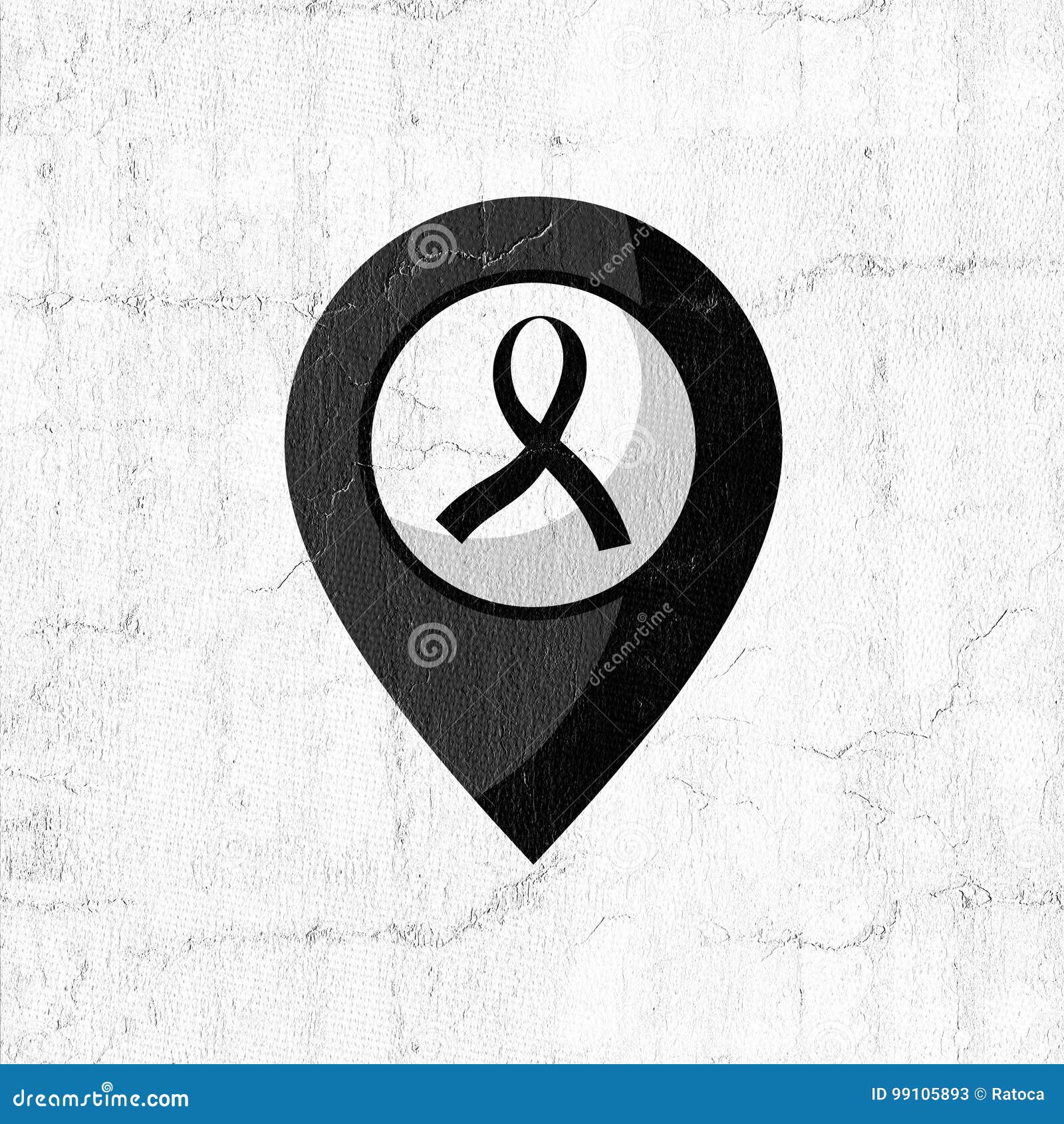 Black Ribbon Location Point Design Stock Illustration - Illustration of ...