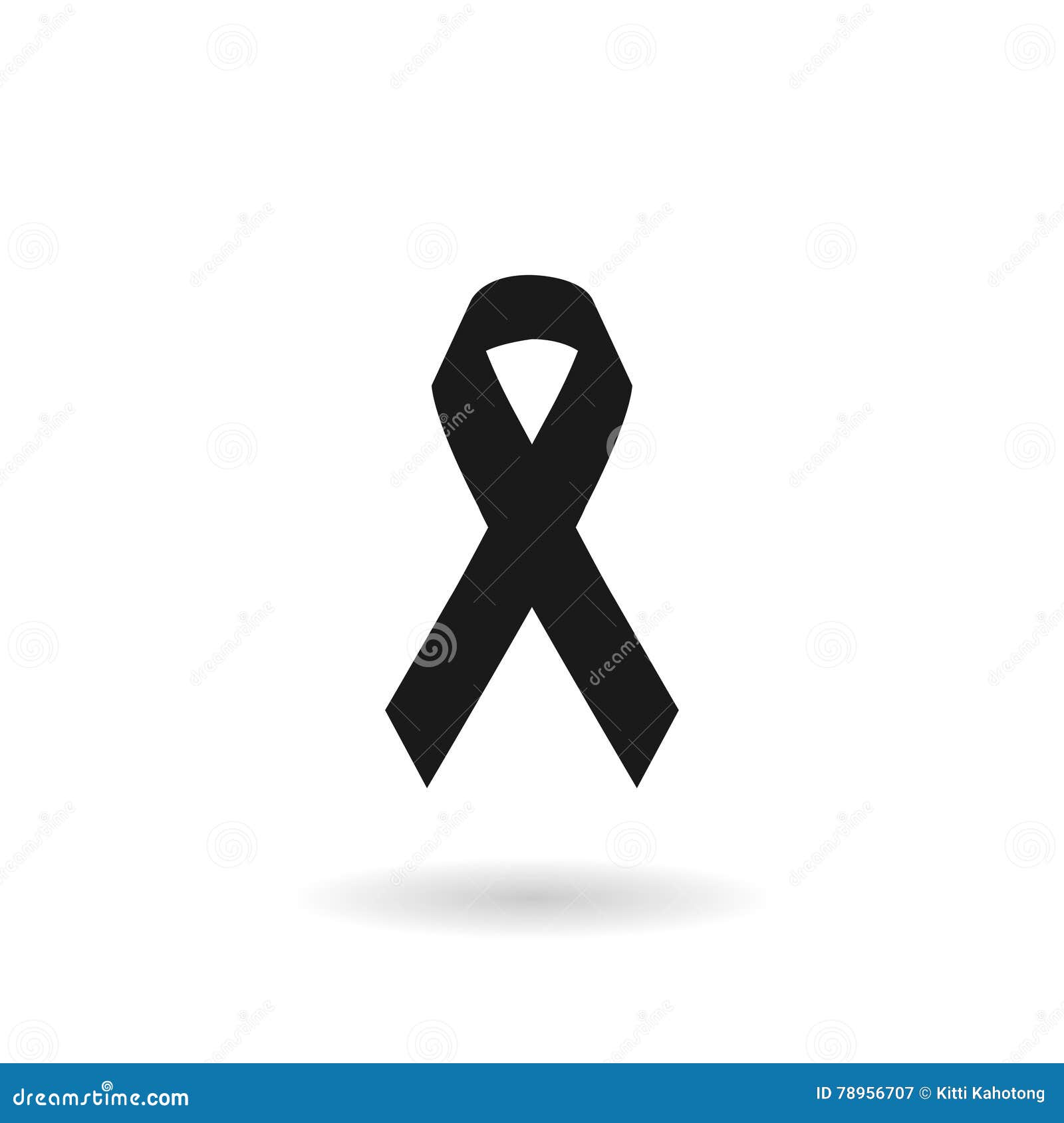 Black Ribbon Mourning Sign. Stock Vector - Illustration of grieving ...