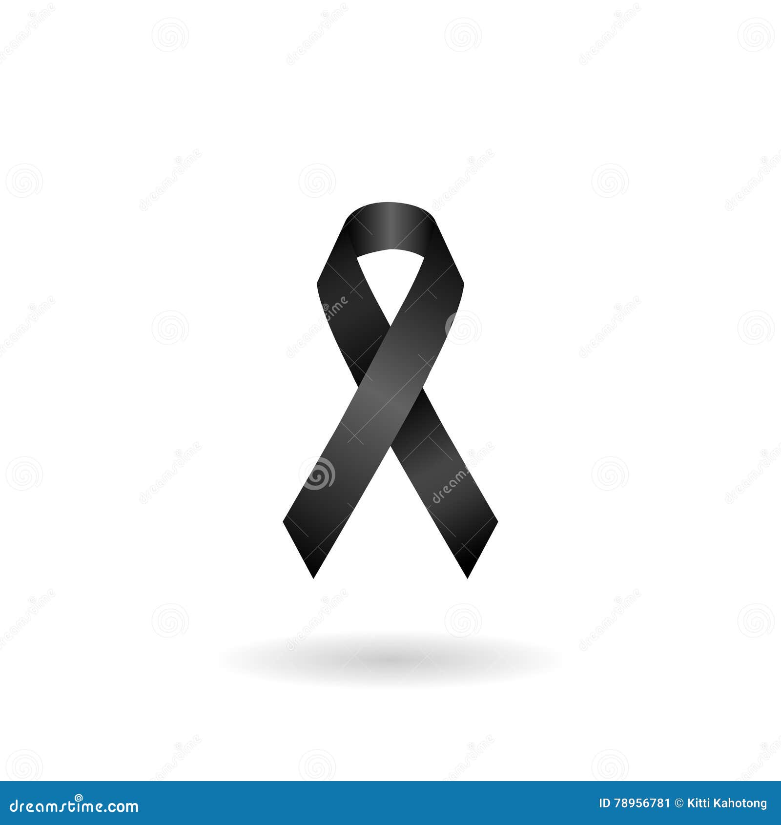Black Ribbon Mourning Sign. Stock Vector - Illustration of band, icon ...