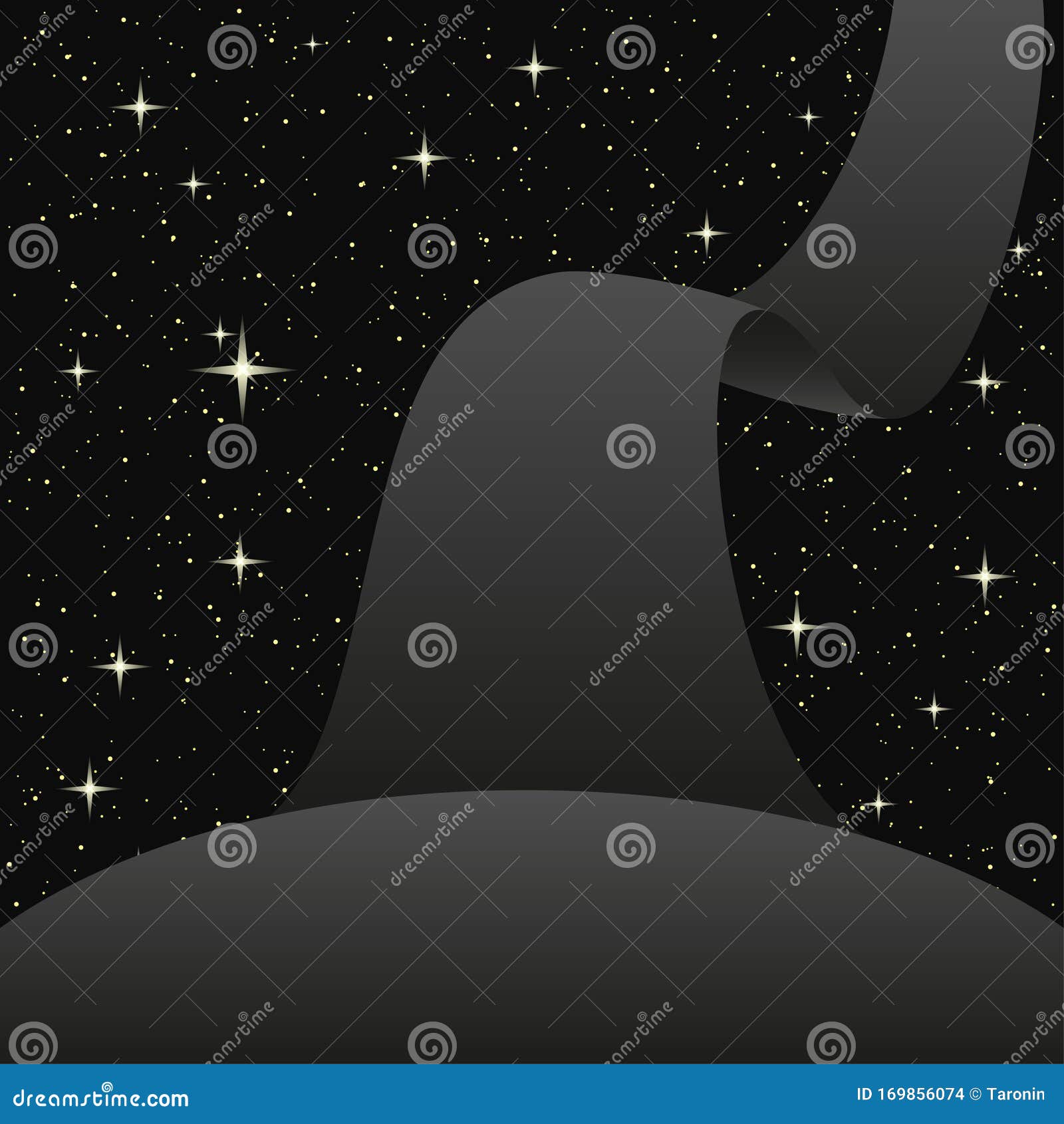 Black Ribbon and Stars in Space. Stock Vector - Illustration of space ...