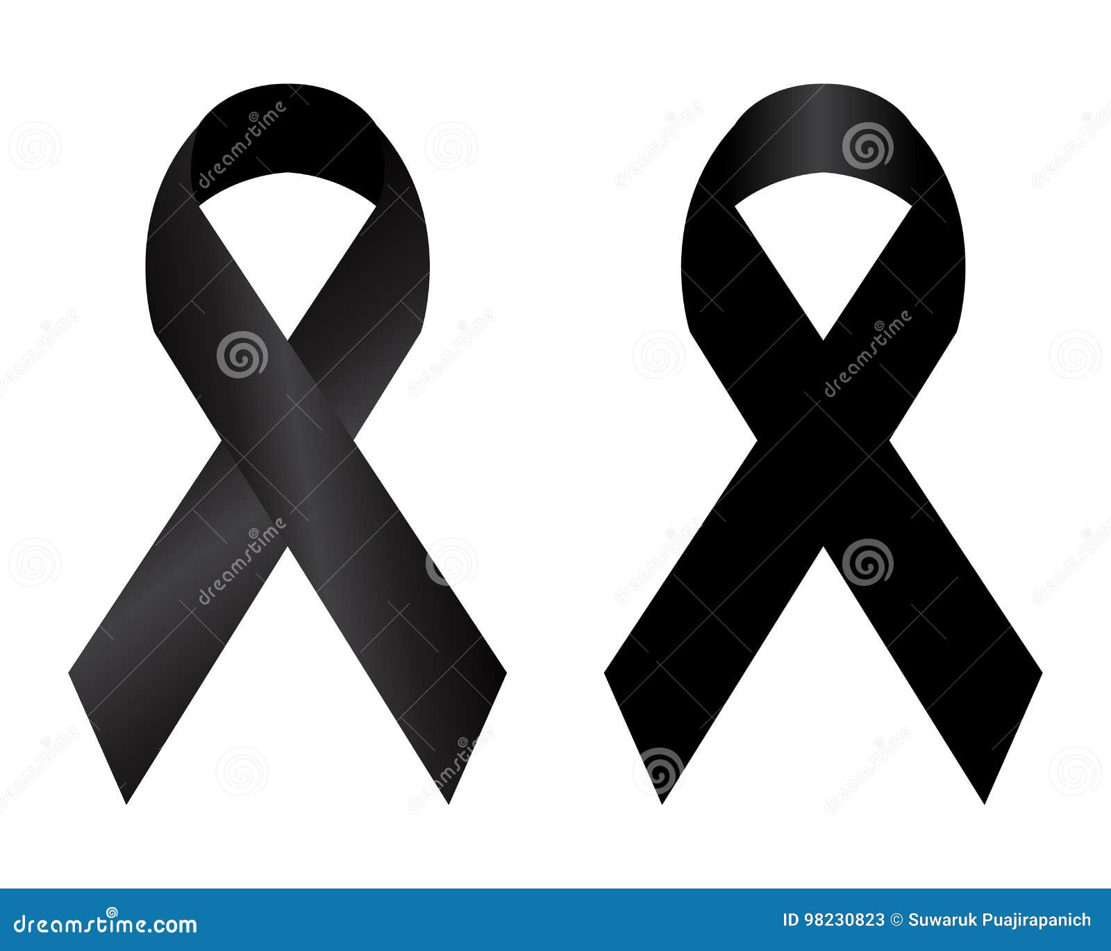 Black ribbon vector stock vector. Illustration of life - 98230823