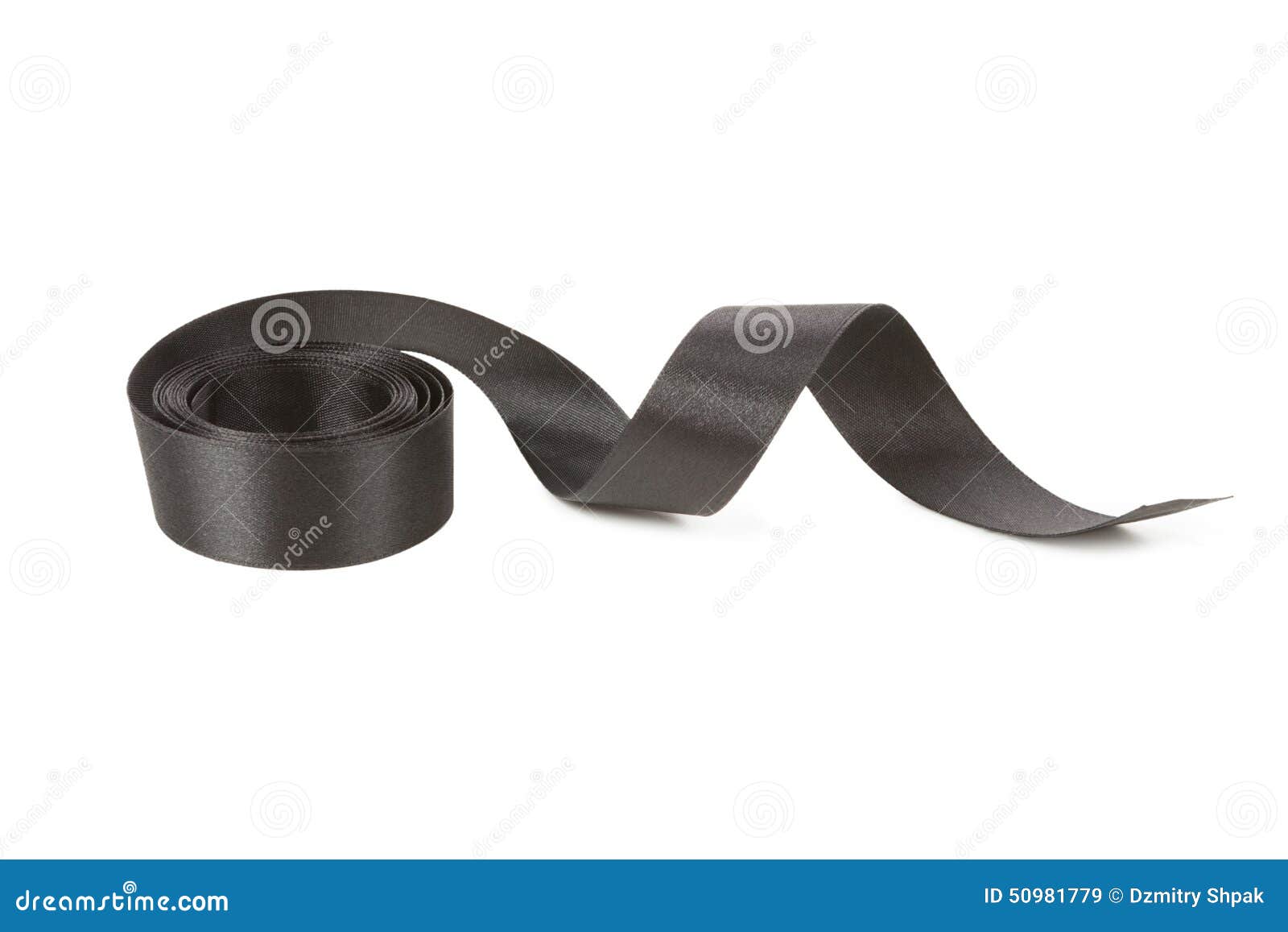 Black Ribbon on White Background Stock Image - Image of background ...