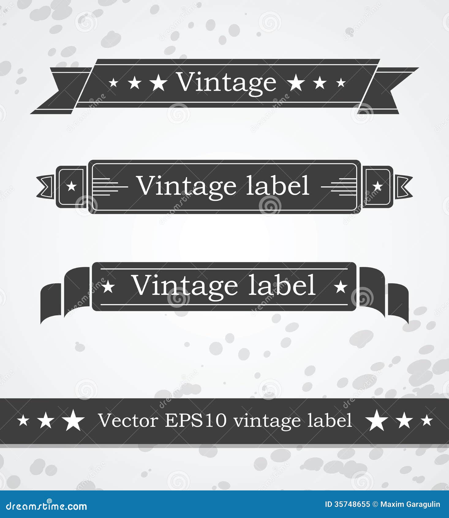 Black Ribbons with Retro Vintage Styled Design Stock Vector ...