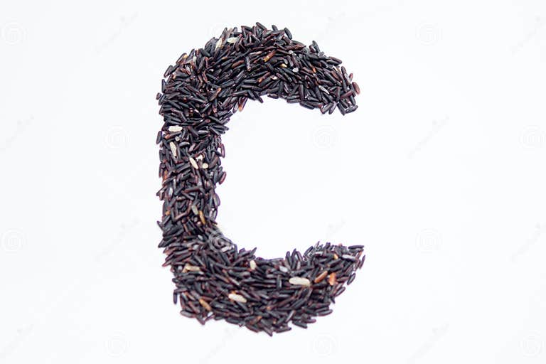 Black rice is a alphabet stock photo. Image of black - 122785204