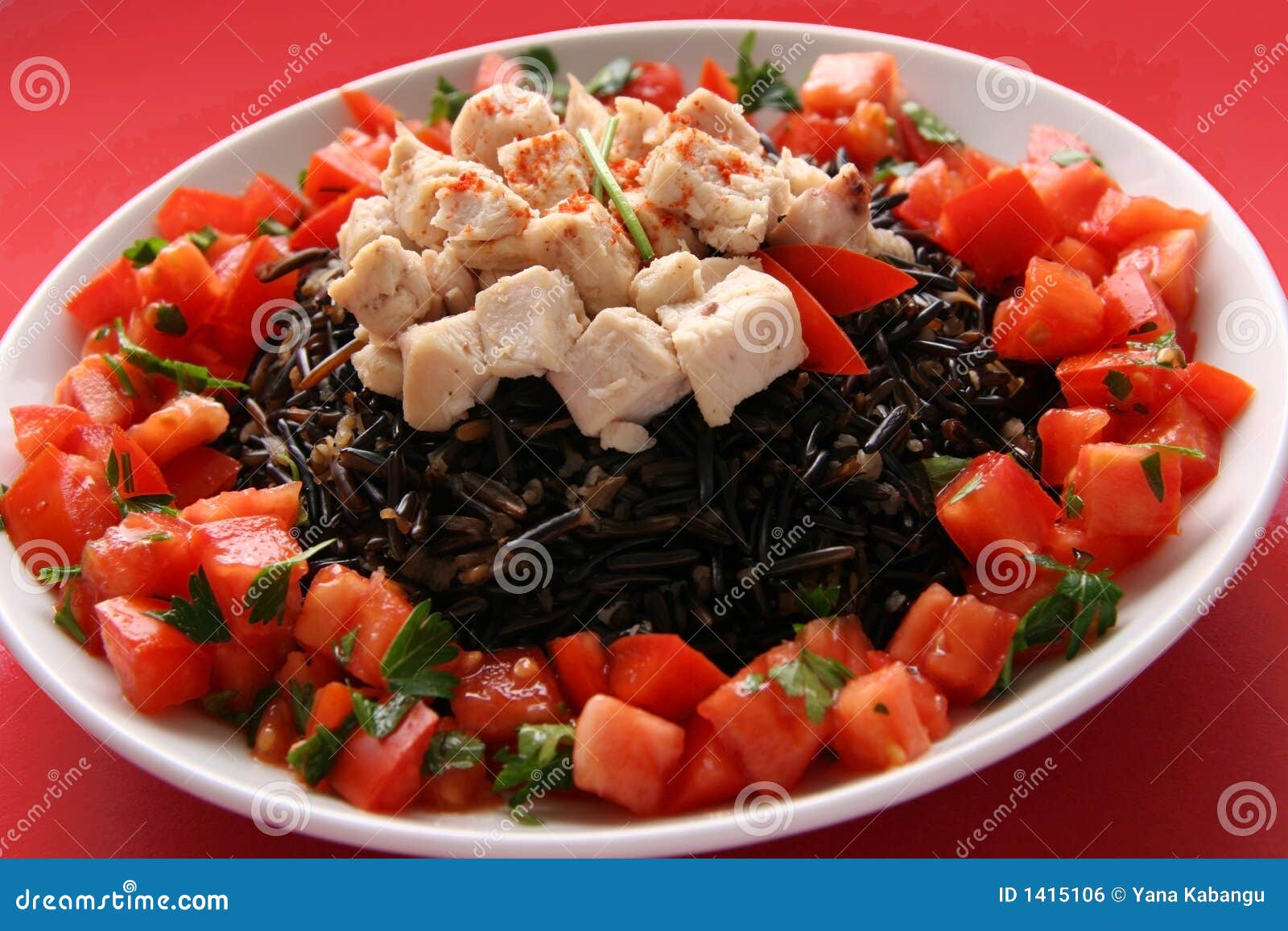 Black rice and chicken. stock photo. Image of tasty, restaurant - 1415106