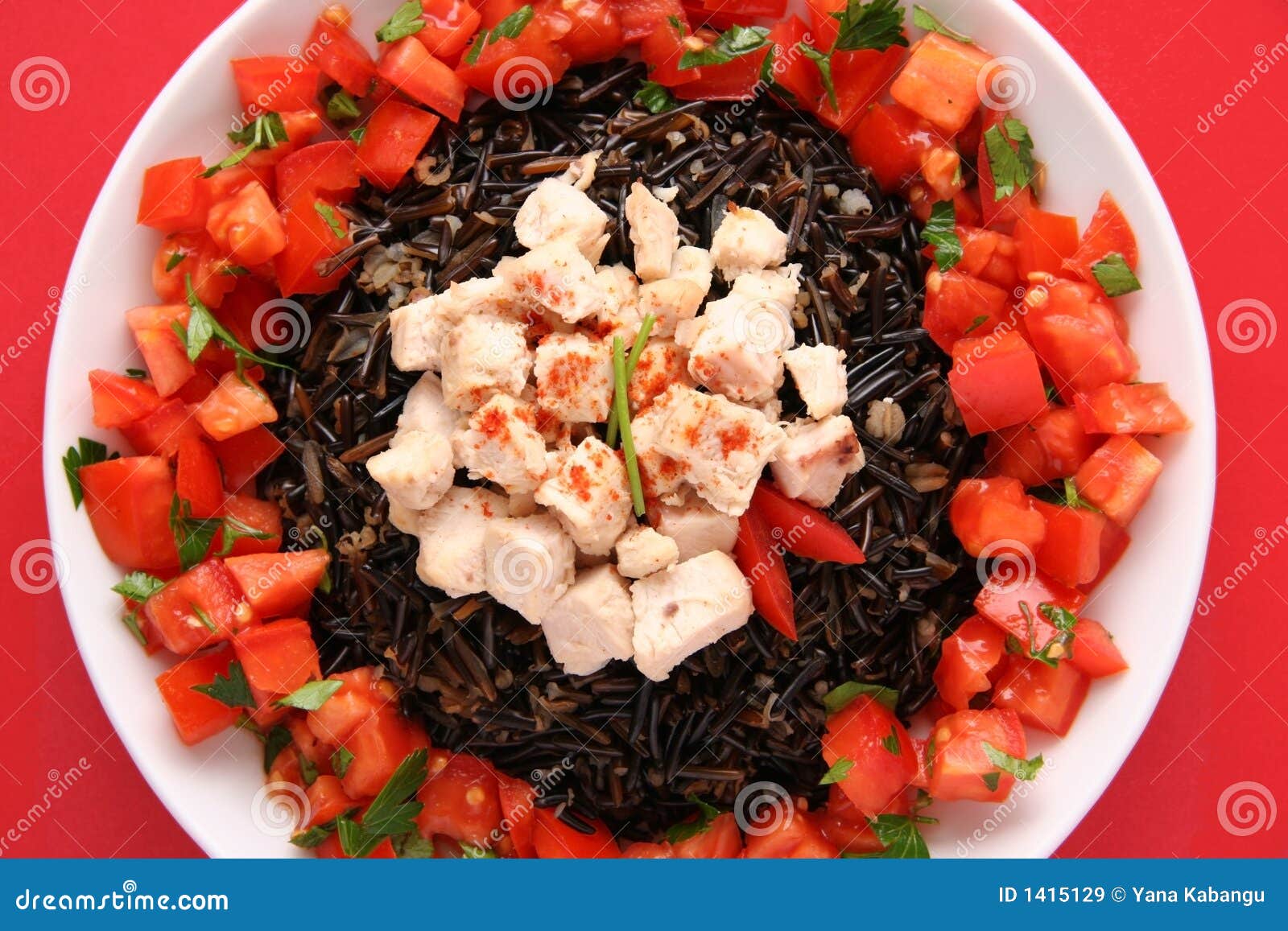Black rice and chicken. stock image. Image of tasty, cuisine - 1415129