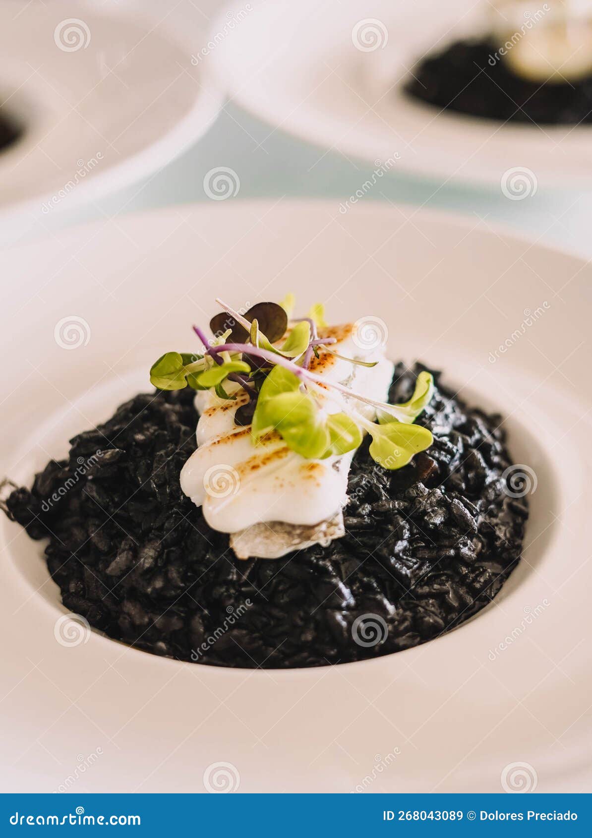 Black Rice with Cuttlefish and Squid Ink Stock Image - Image of supper ...