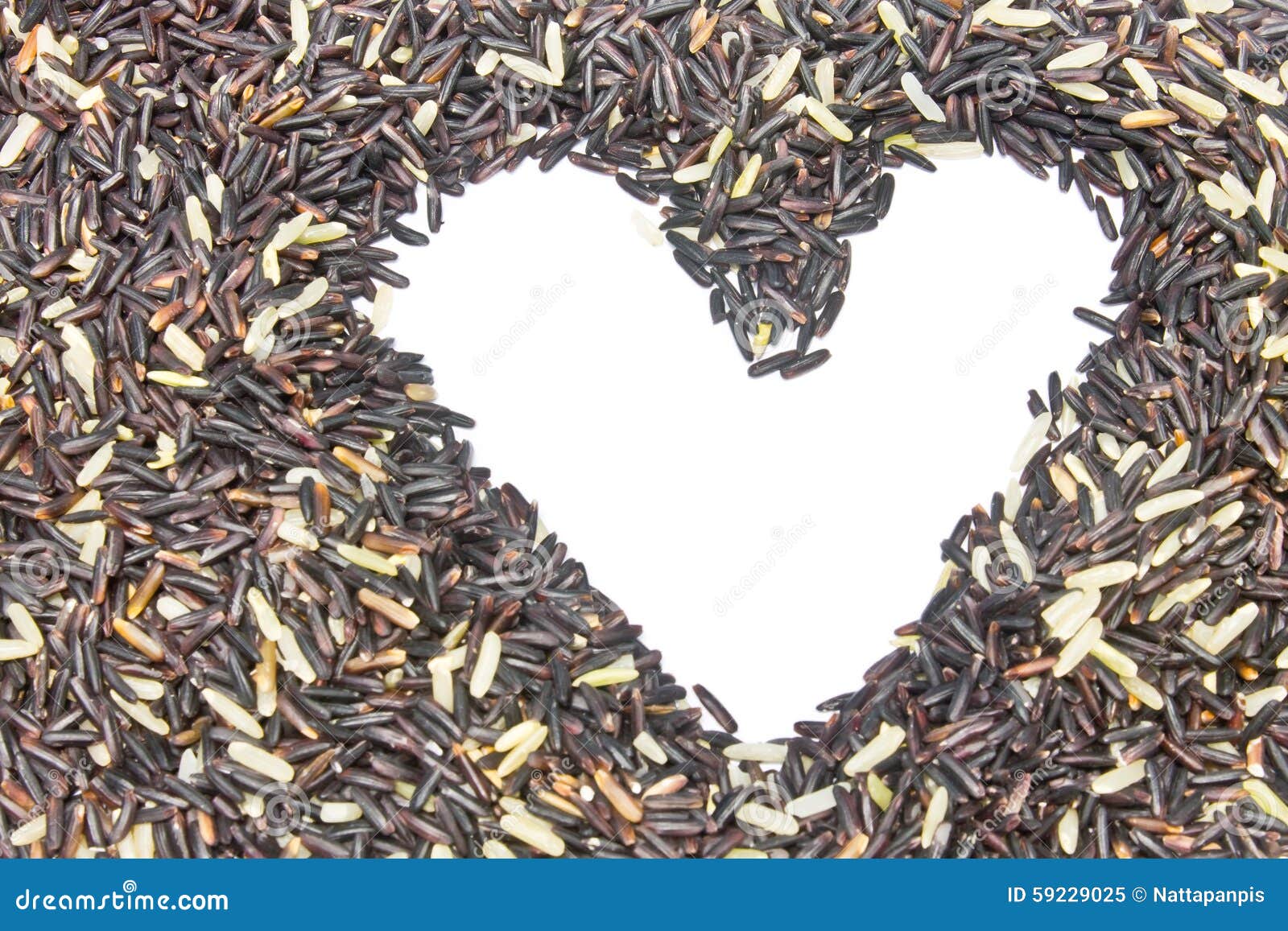 Black Rice, Heart Shape stock image. Image of cereal - 59229025