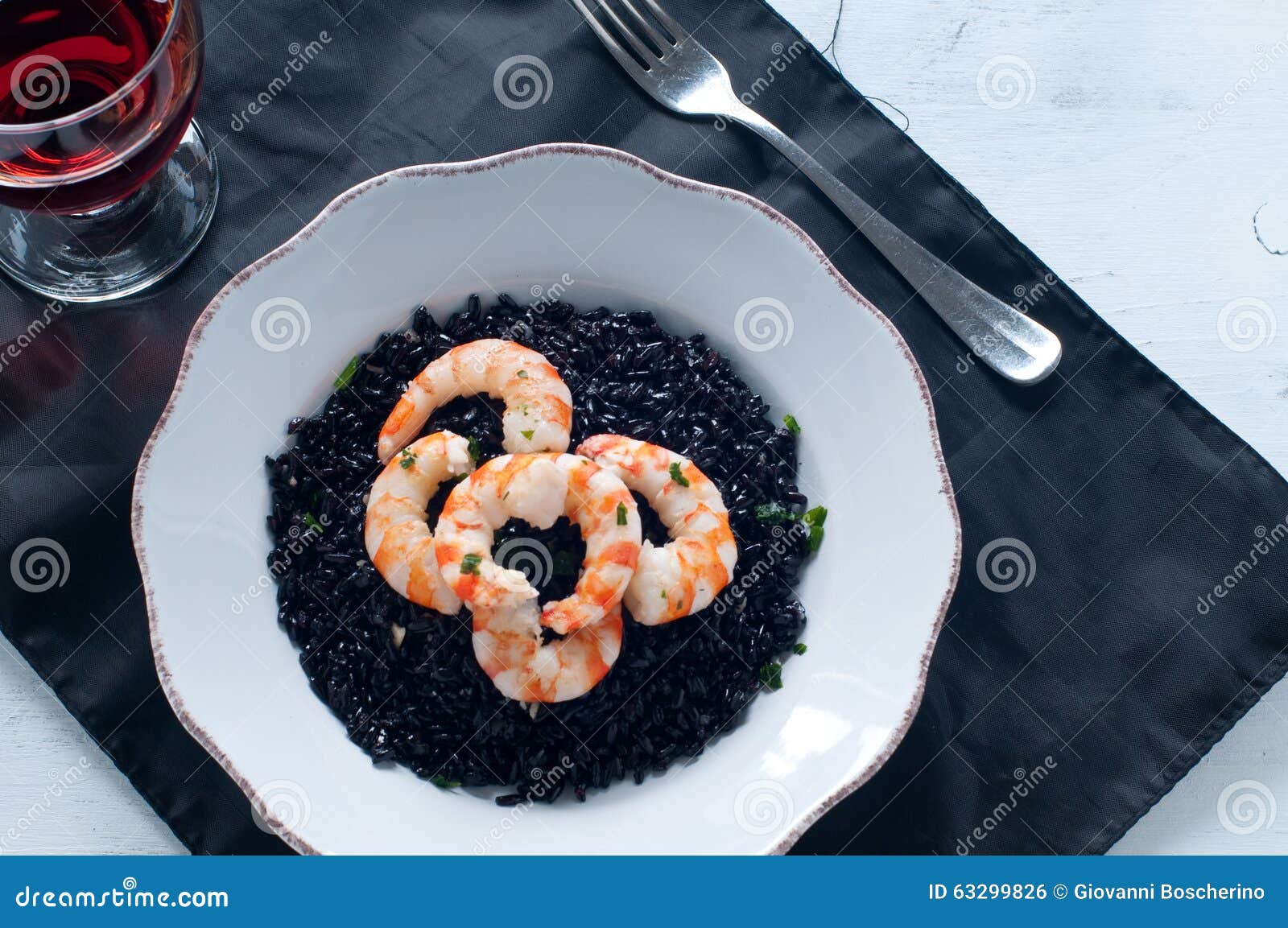 Black Rice with Prawns Fresh Stock Photo - Image of diet, italy: 63299826