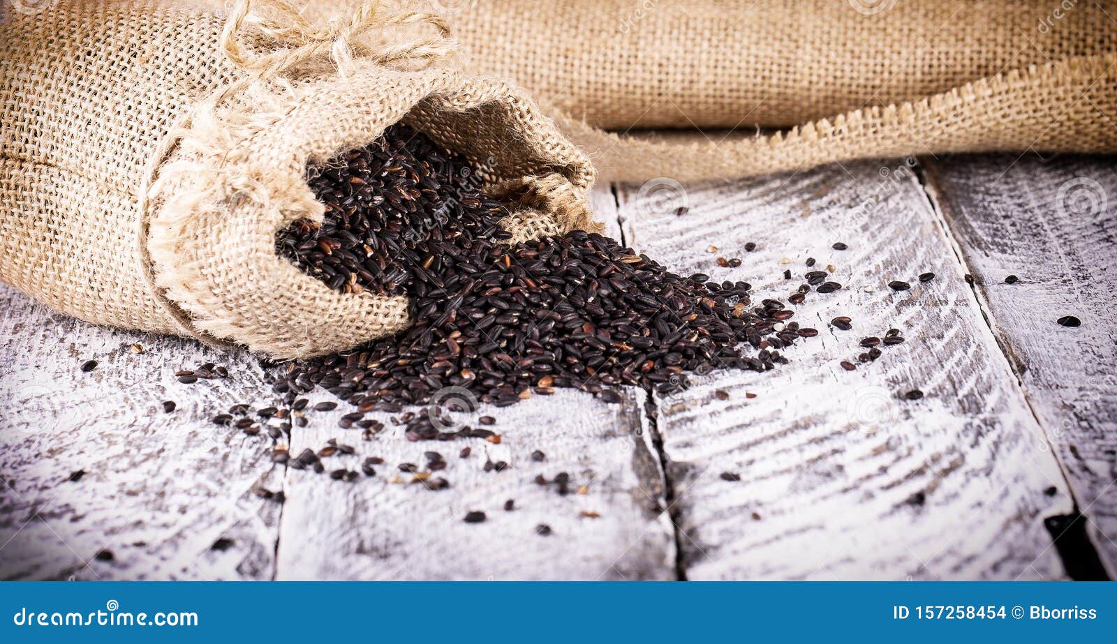 The Black Rice Thailand in the Sack. Stock Photo - Image of cereals ...