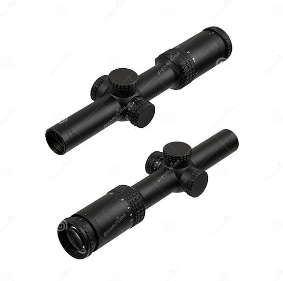 Black Rifle Scope with Adjustment Knobs and Magnification Settings ...