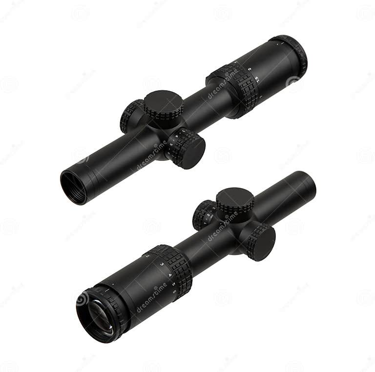 Black Rifle Scope with Adjustment Knobs and Magnification Settings ...