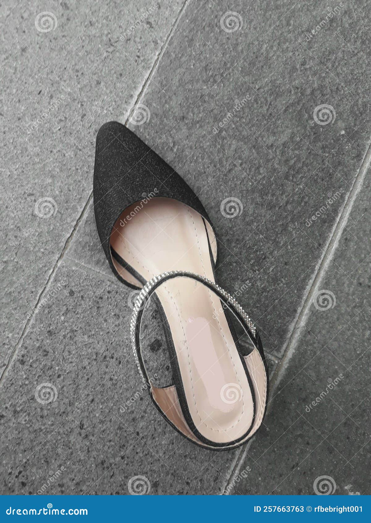 The Black Right Shoe without the Left One Stock Image - Image of black ...