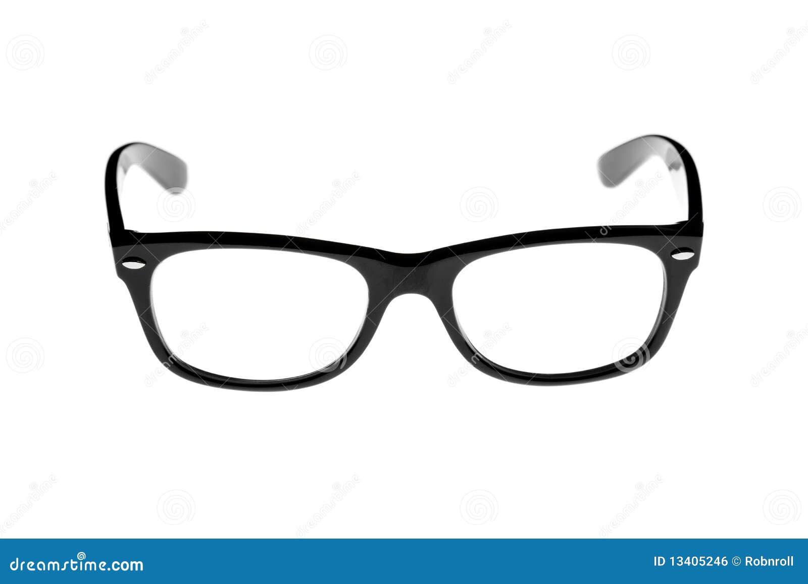 Black Rimmed Retro Glasses Isolated on White Stock Photo - Image of ...