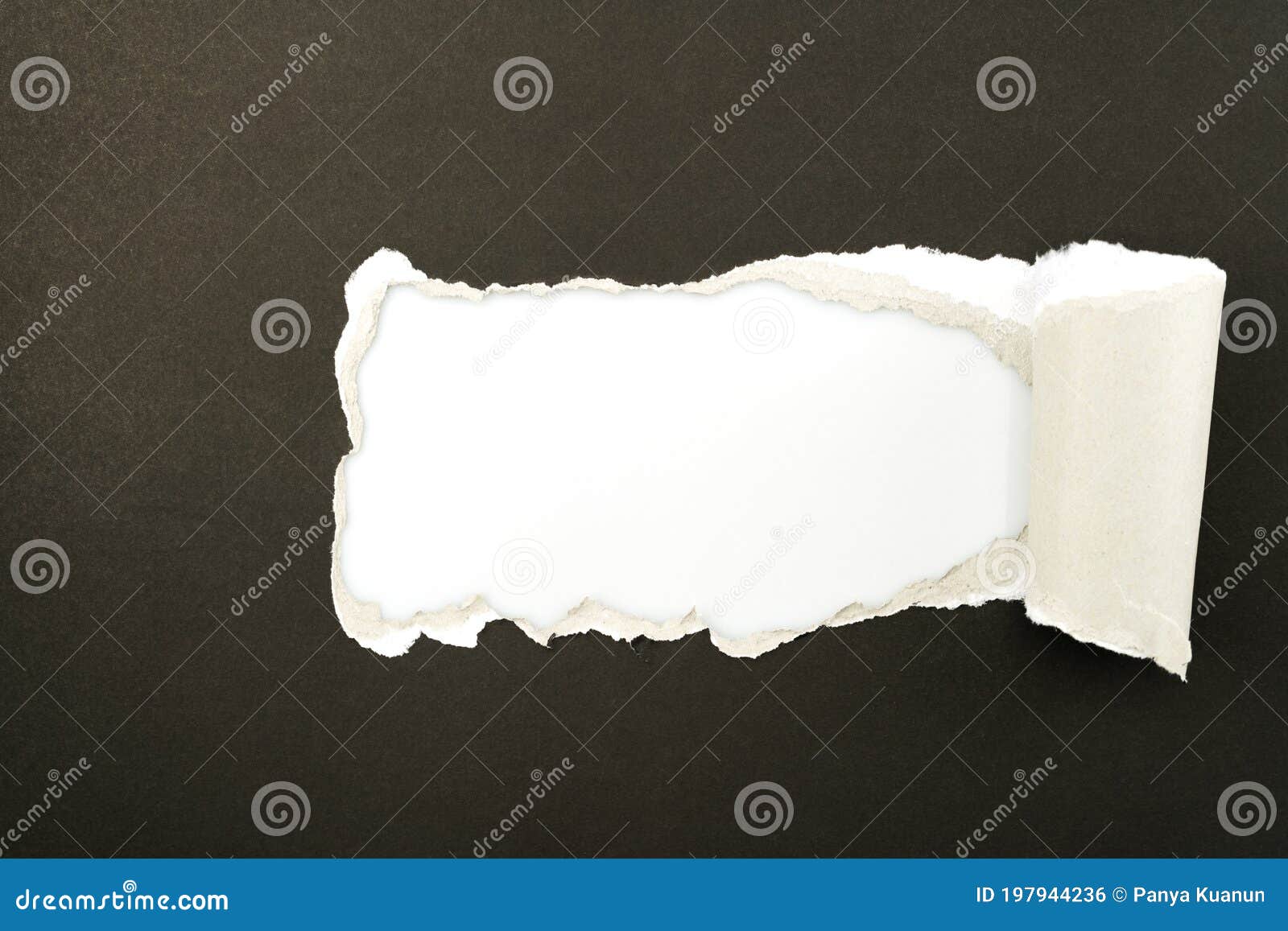 Black Ripped Open Paper On White Paper Background Stock Photo ...