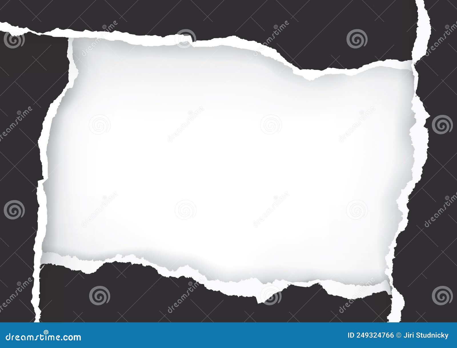 Black Ripped Paper Frame, Banner Template. Stock Vector - Illustration ...