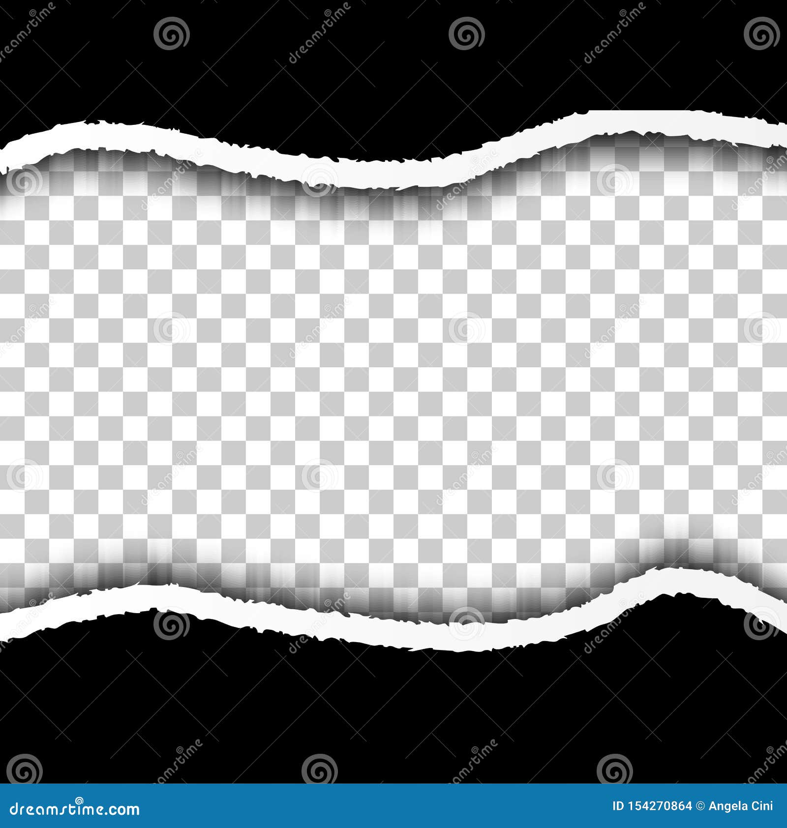 Black Ripped Paper Frame With Shadows Isolated On Transparent ...