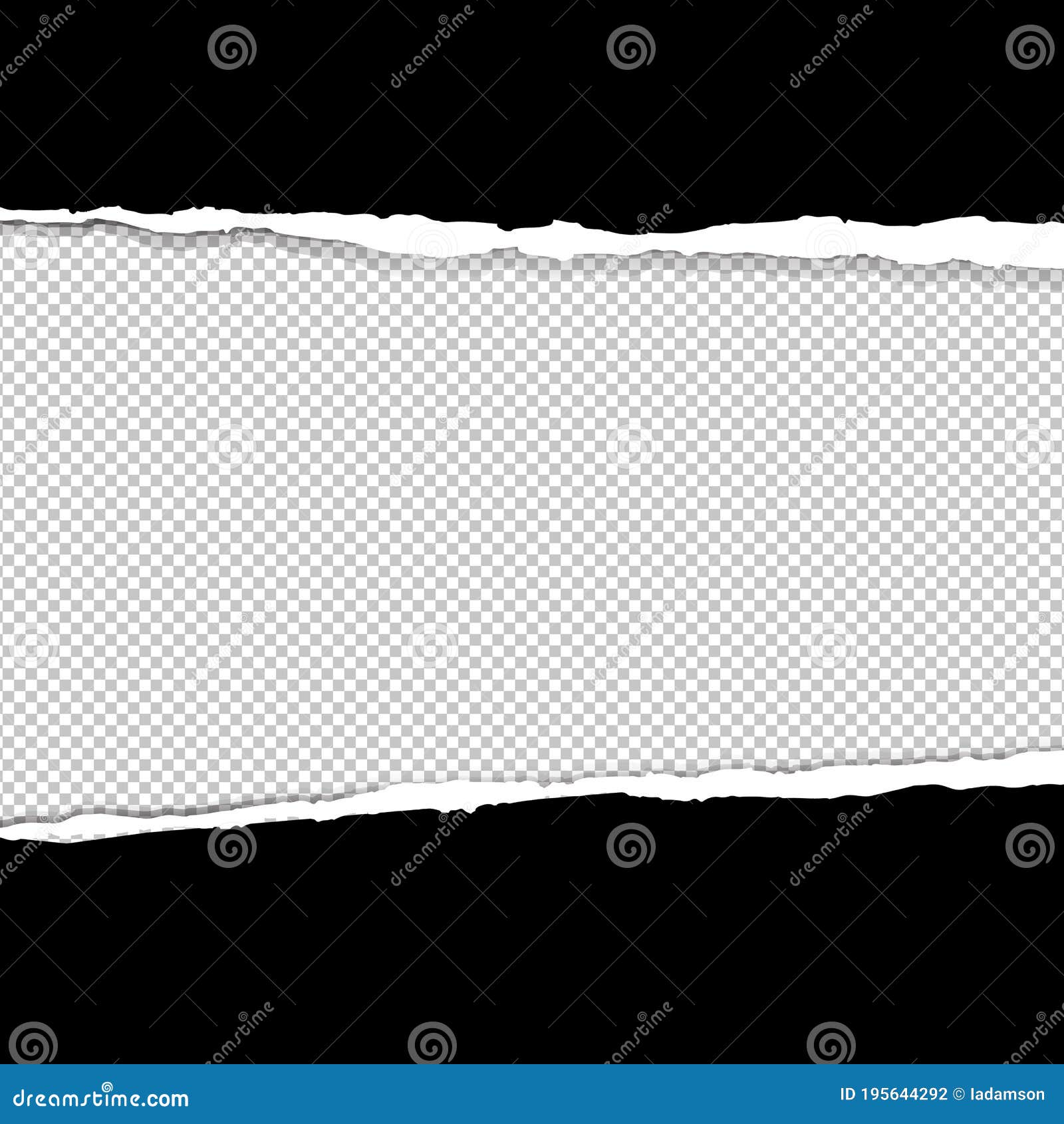 Black Ripped Paper Frame With Shadows Isolated On Transparent ...