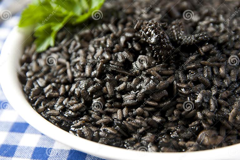Black risotto stock image. Image of calamari, eating - 31097177