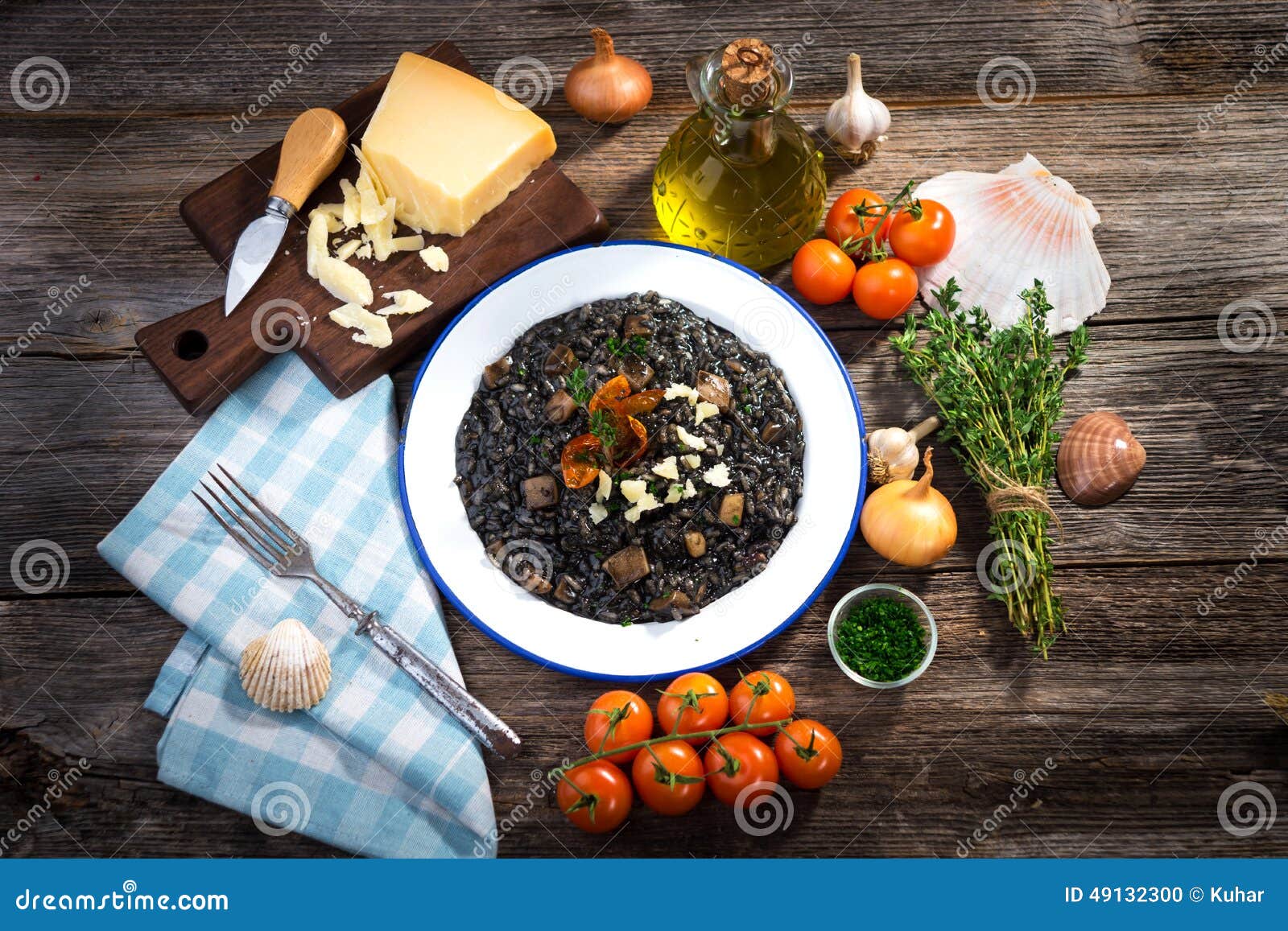 Black Risotto stock photo. Image of seafood, culture - 49132300