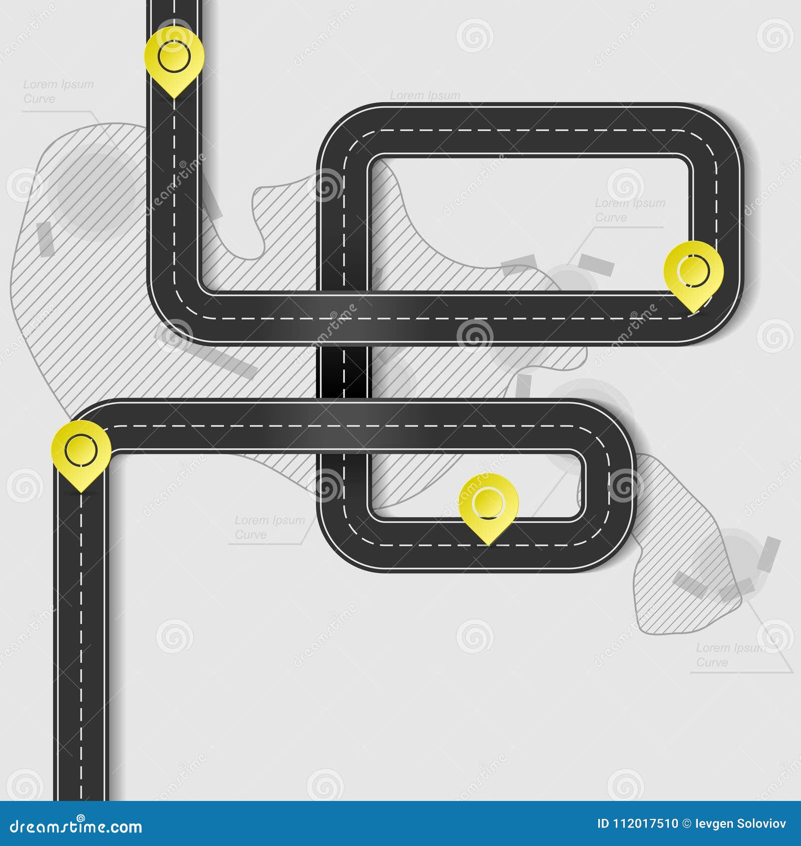 Black Road with Checkpoints Stock Vector - Illustration of rally ...