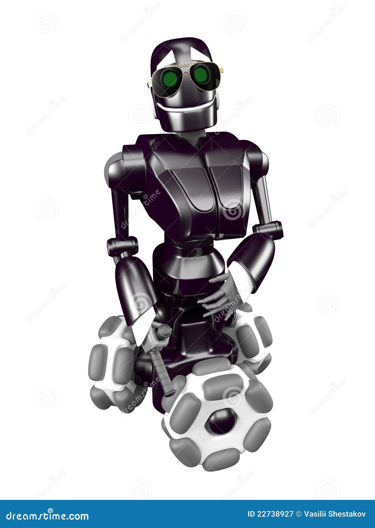 Black robot stock illustration. Illustration of club - 22738927
