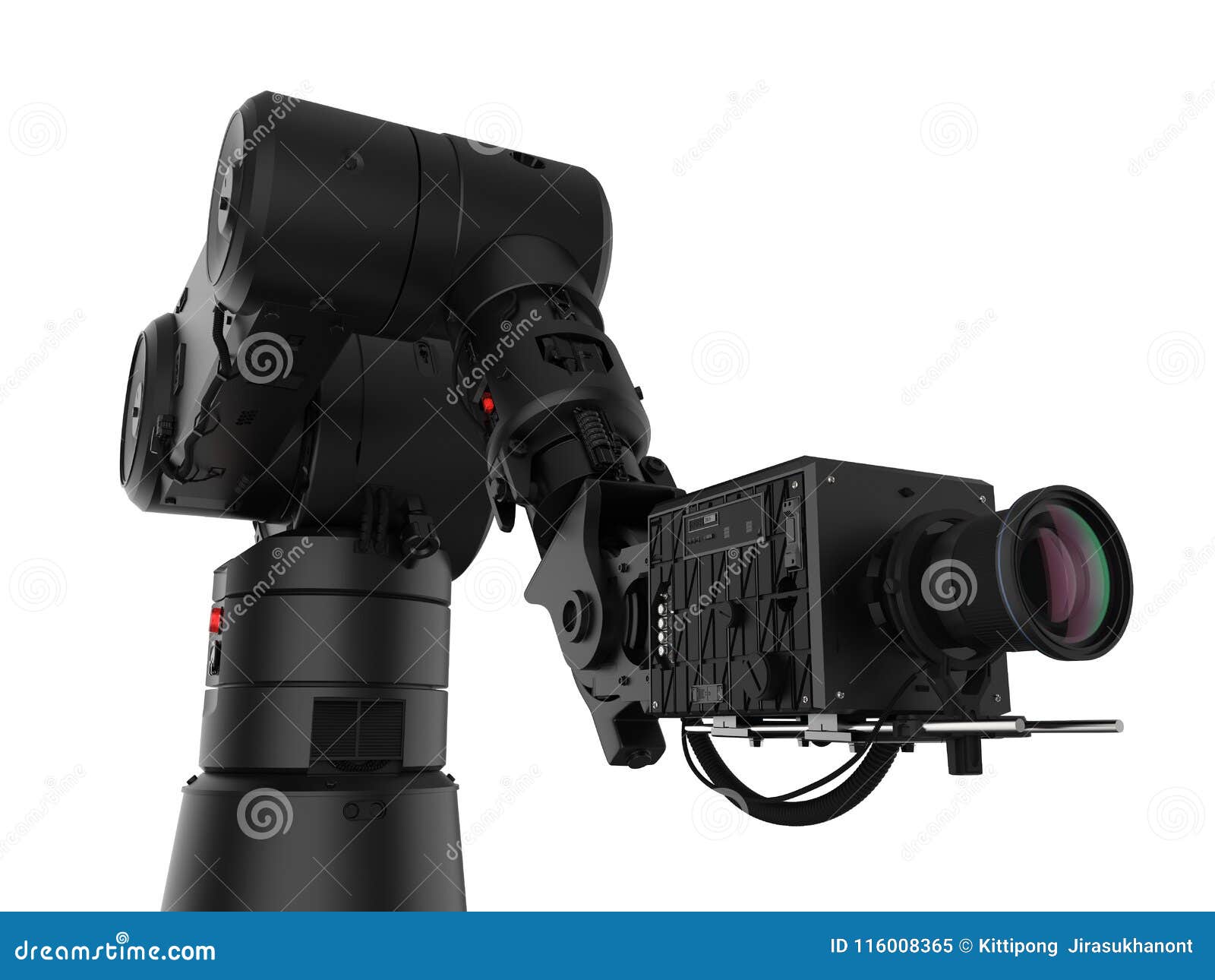Black robotic camera stock illustration. Illustration of hand - 116008365
