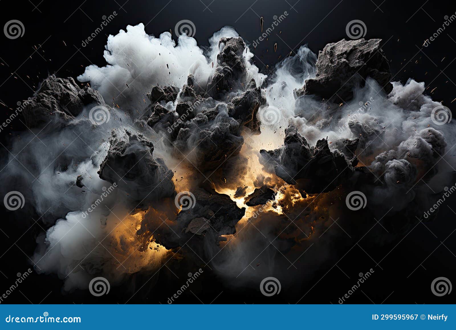 Black rock explosion stock illustration. Illustration of rock - 299595967