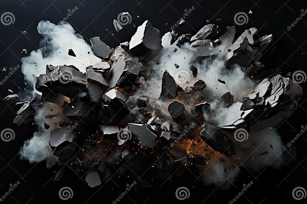 Black rock explosion stock illustration. Illustration of rock - 311696437