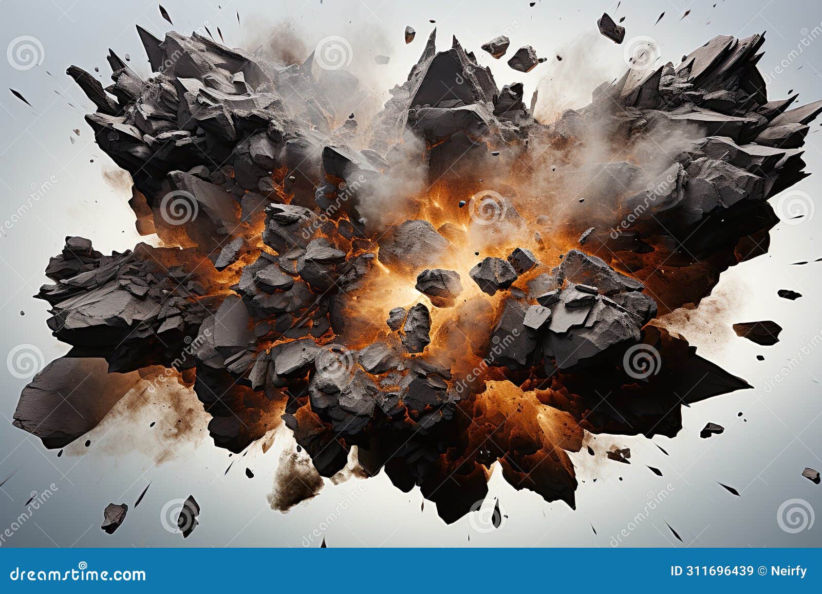 Black rock explosion stock image. Image of futuristic - 311696439
