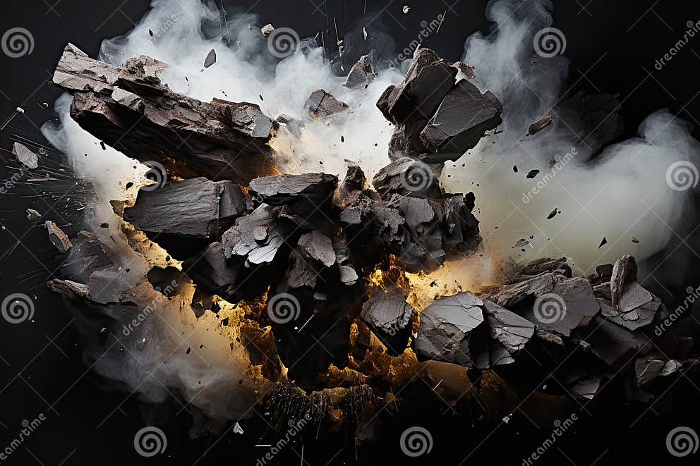 Black rock explosion stock photo. Image of backgrounds - 314702930