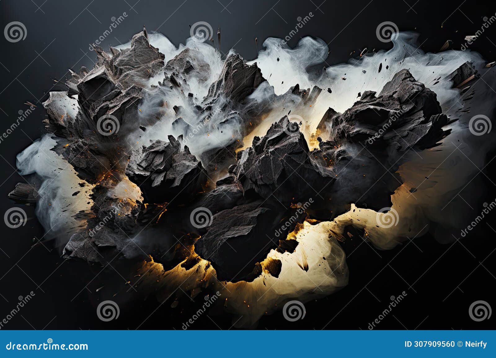 Black rock explosion stock illustration. Illustration of spectacular ...