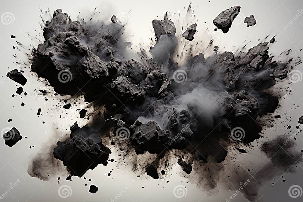 Black rock explosion stock photo. Image of creativity - 321962760