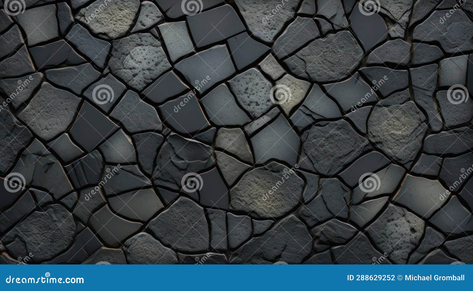 Black Rock Mosaic Pattern Created with Generative AI. Different ...