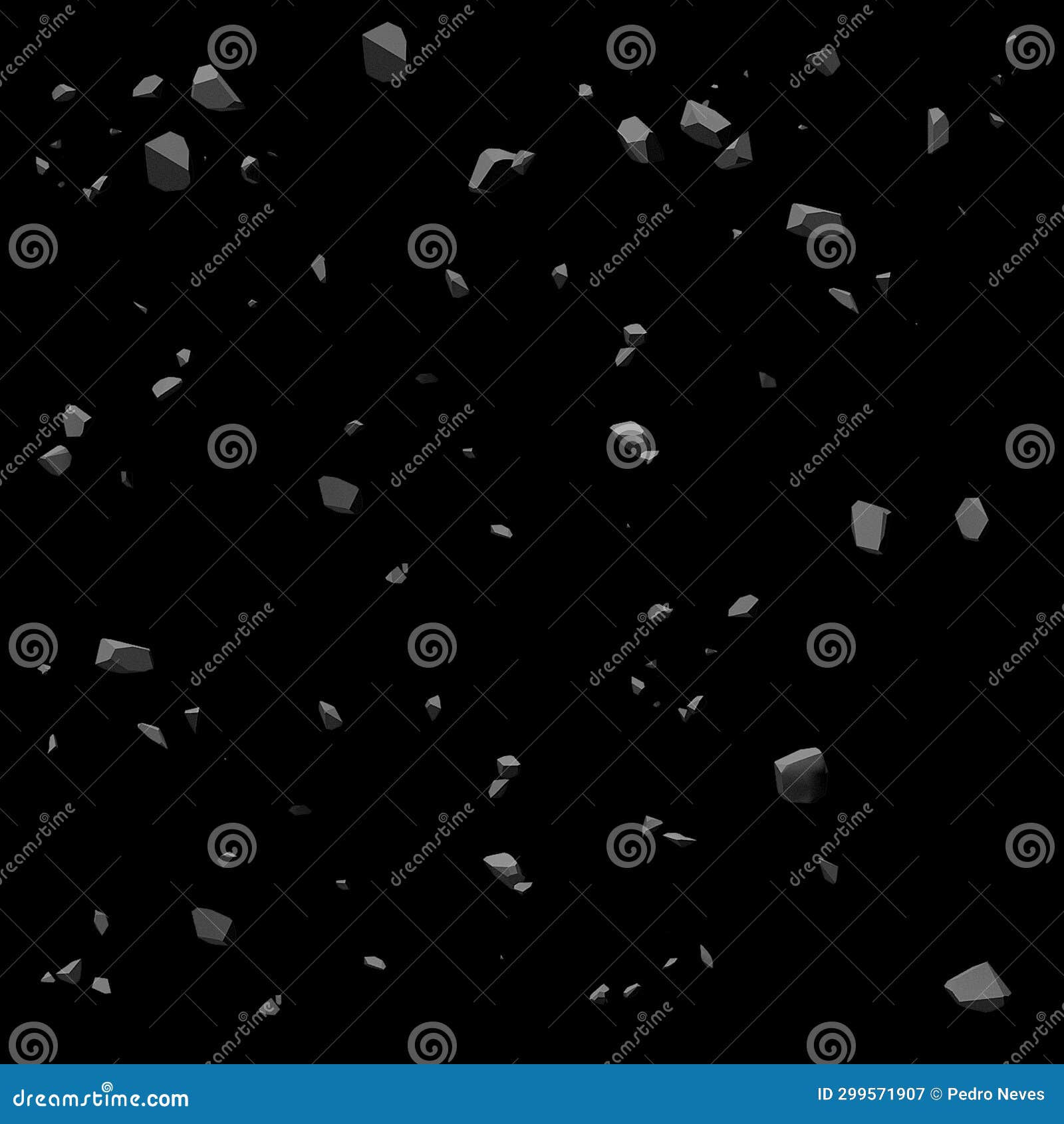 Black Rocks Chunks, Shattered Pieces Isolated on Black Background and ...