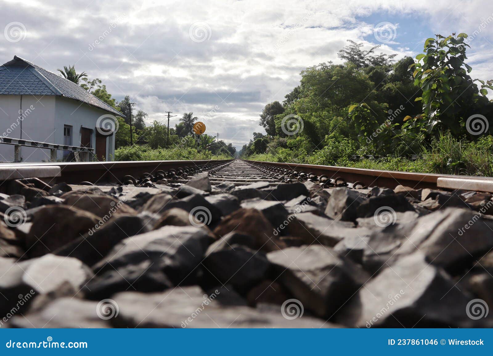 Black Rocks in the Railway Track Stock Photo - Image of tracks ...
