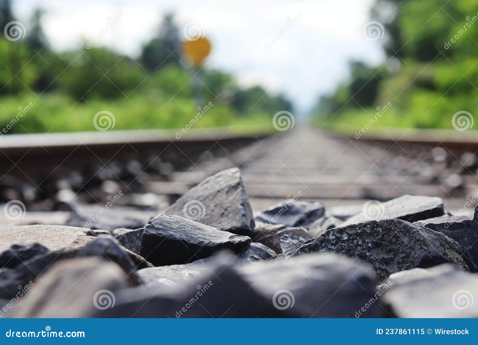 Black Rocks in the Railway Track Stock Image - Image of earth, rails ...