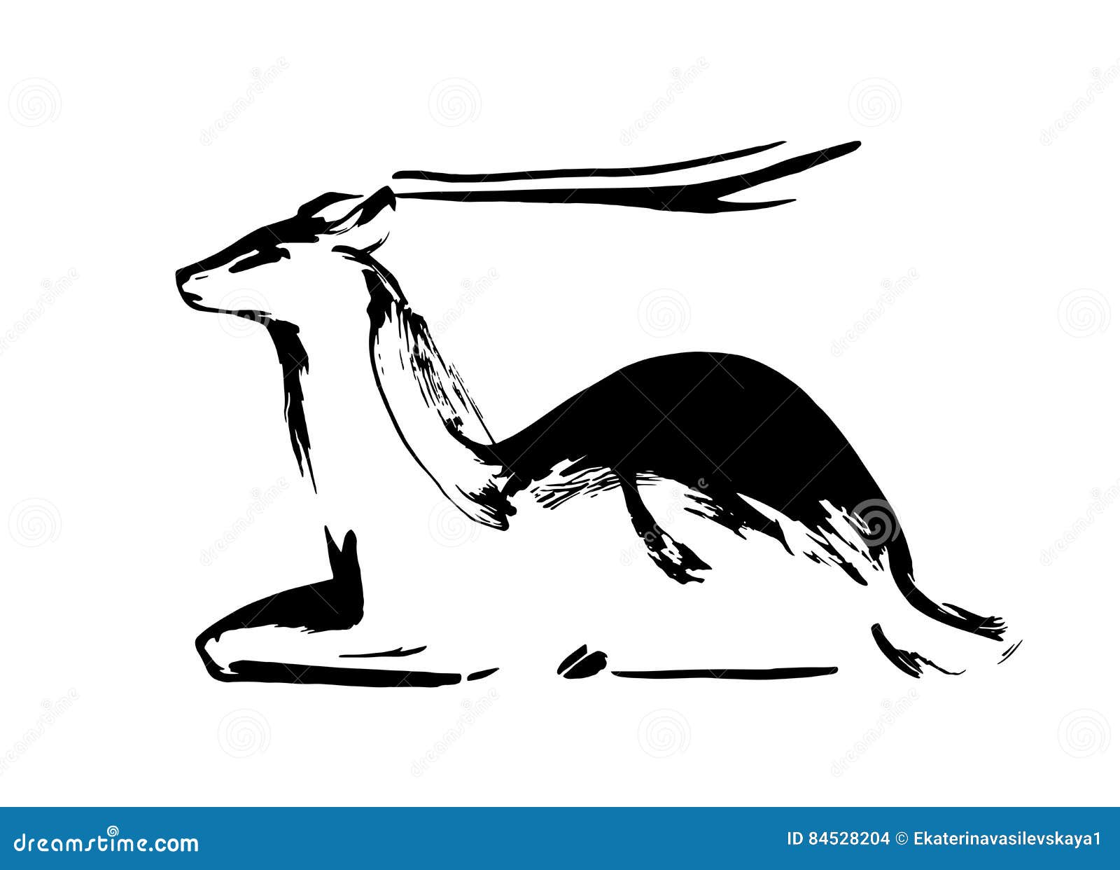 Black Roe Deer. Vector Illustration. Stock Vector - Illustration of ...
