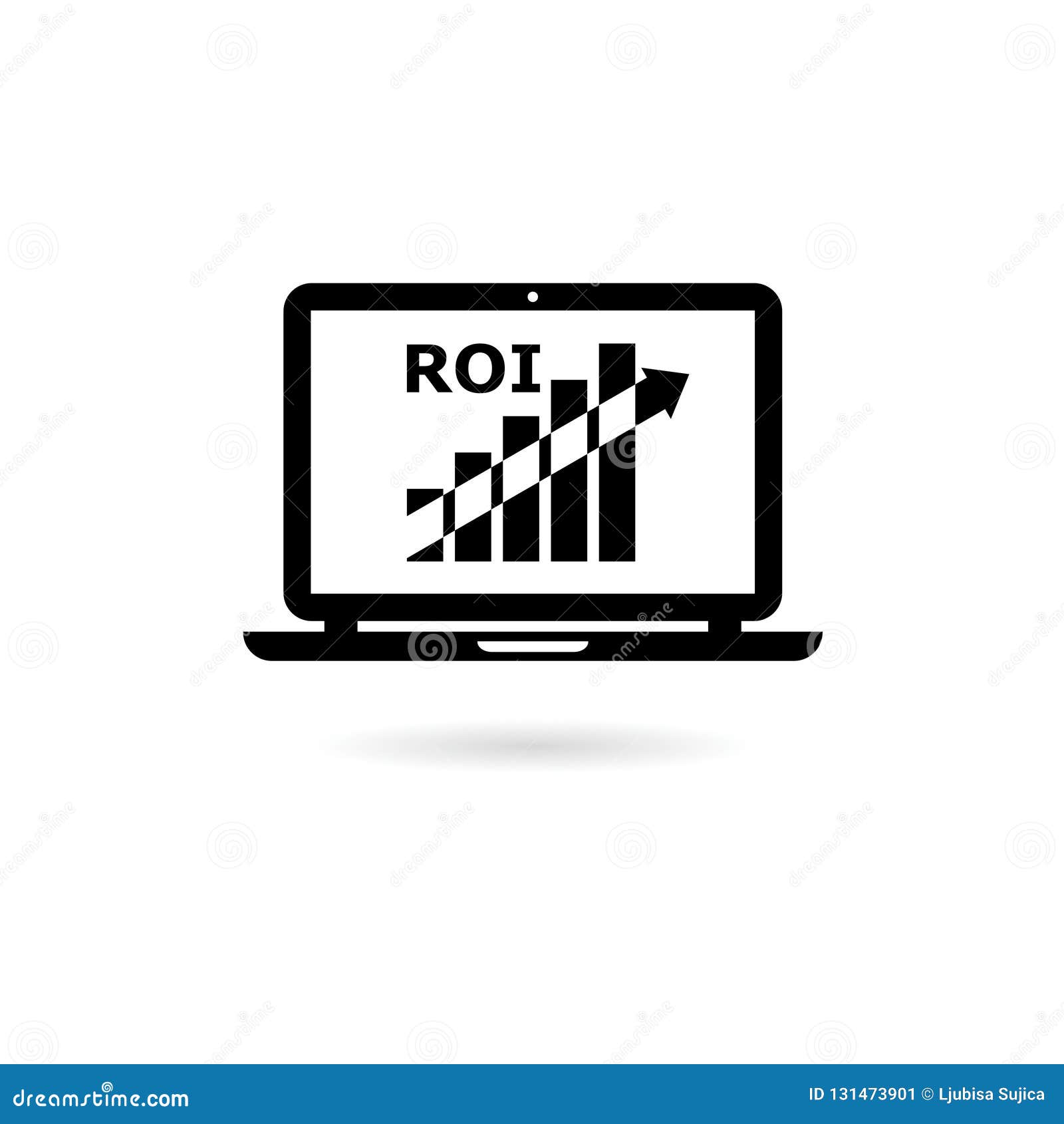 Black ROI Concept Icon or Logo Stock Vector - Illustration of black ...