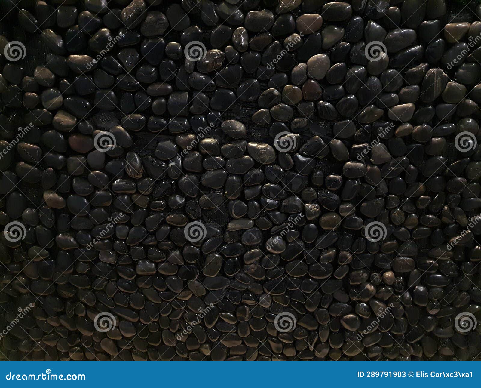 Black Rolled Stone Wall. Decoration and Architecture. Full Frame Stock ...