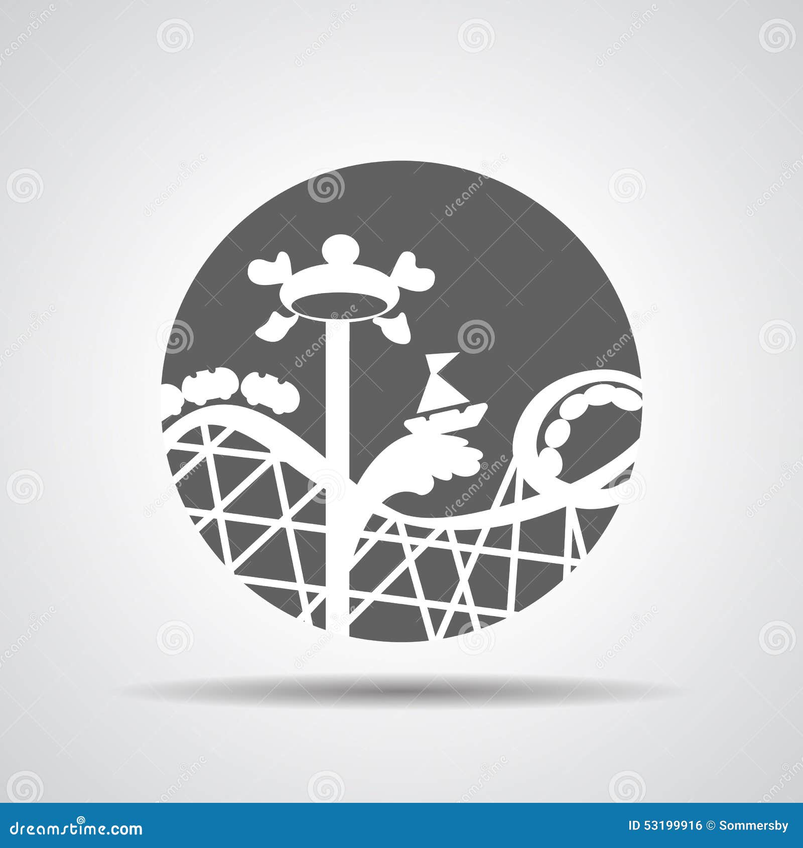 Black Roller Coaster Icon Or Amusement Ride Icon Vector Illustration ...