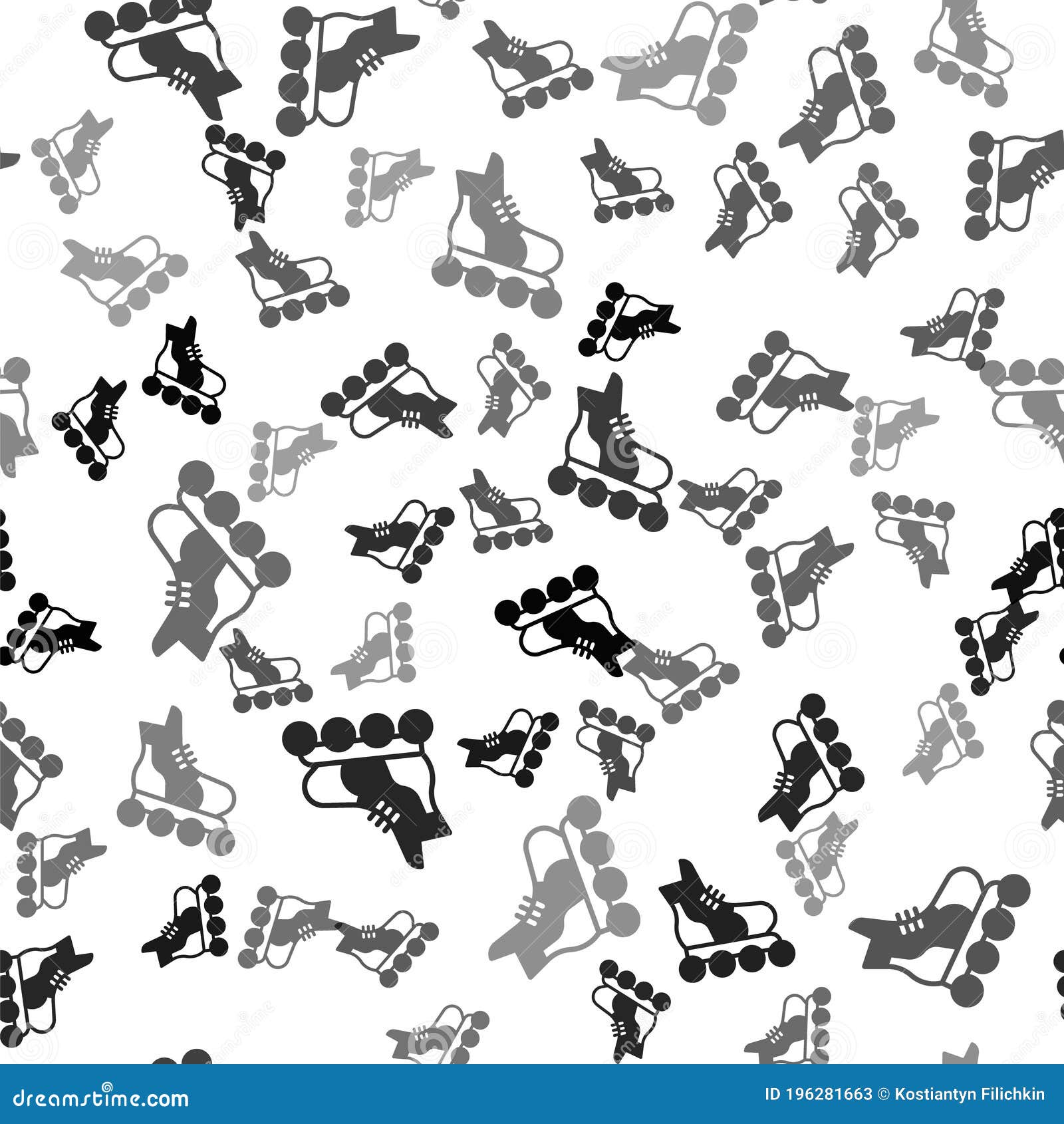 Black Roller Skate Icon Isolated Seamless Pattern on White Background ... Black Roller Skate Icon Isolated Seamless Pattern on White Background ...