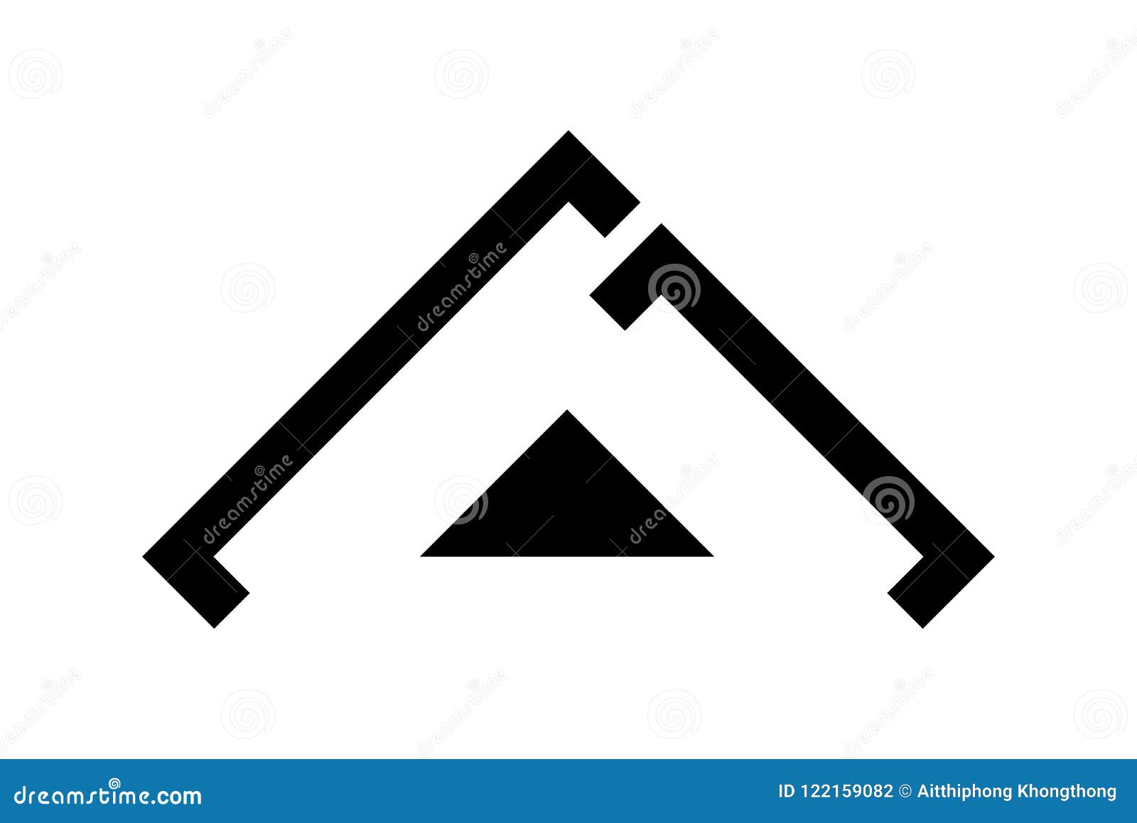 Roofing Icon Of 3 Types Color, Black And White, Outline. Isolated ...