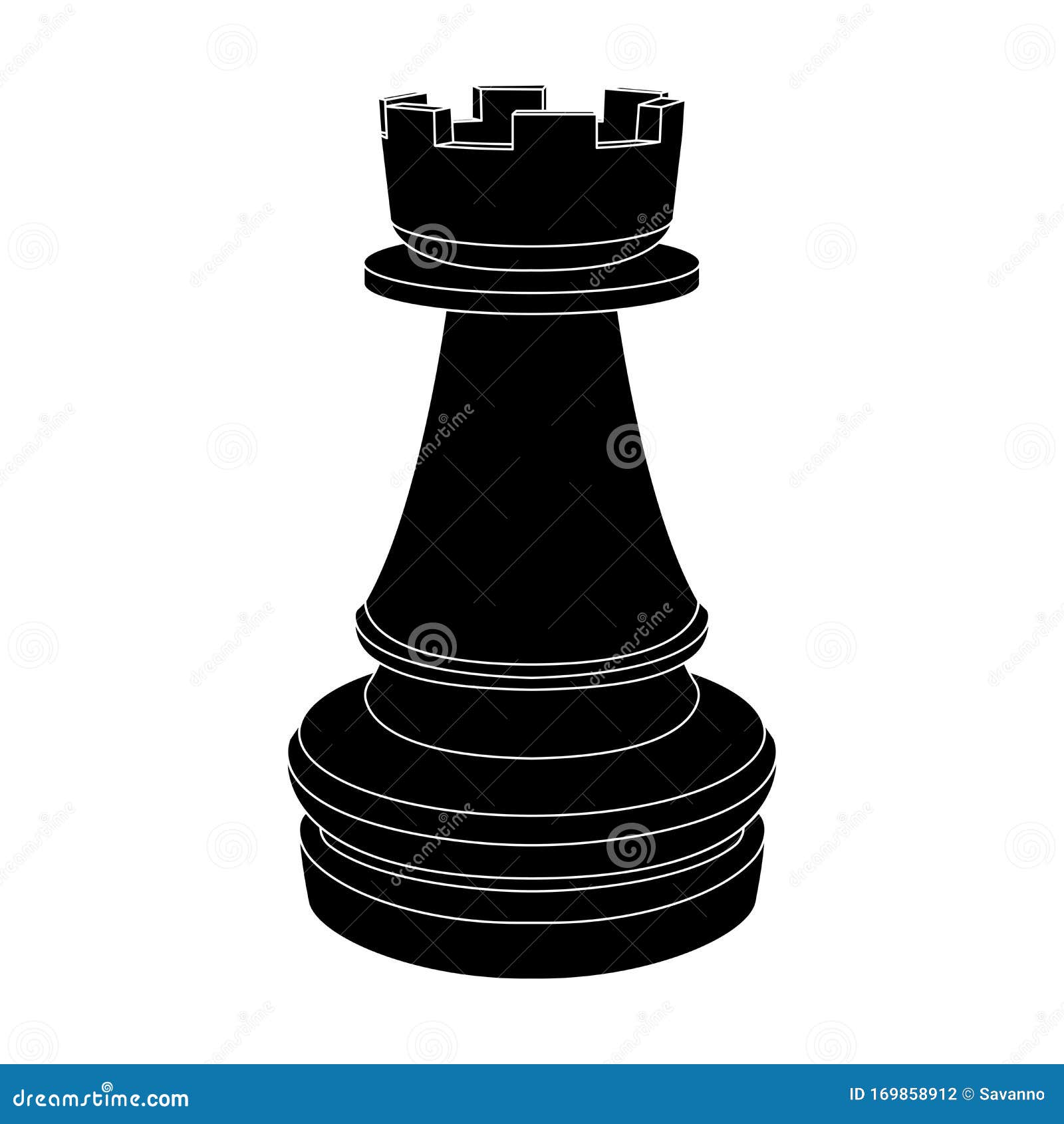 Black rook stock vector. Illustration of isolated, business - 169858912