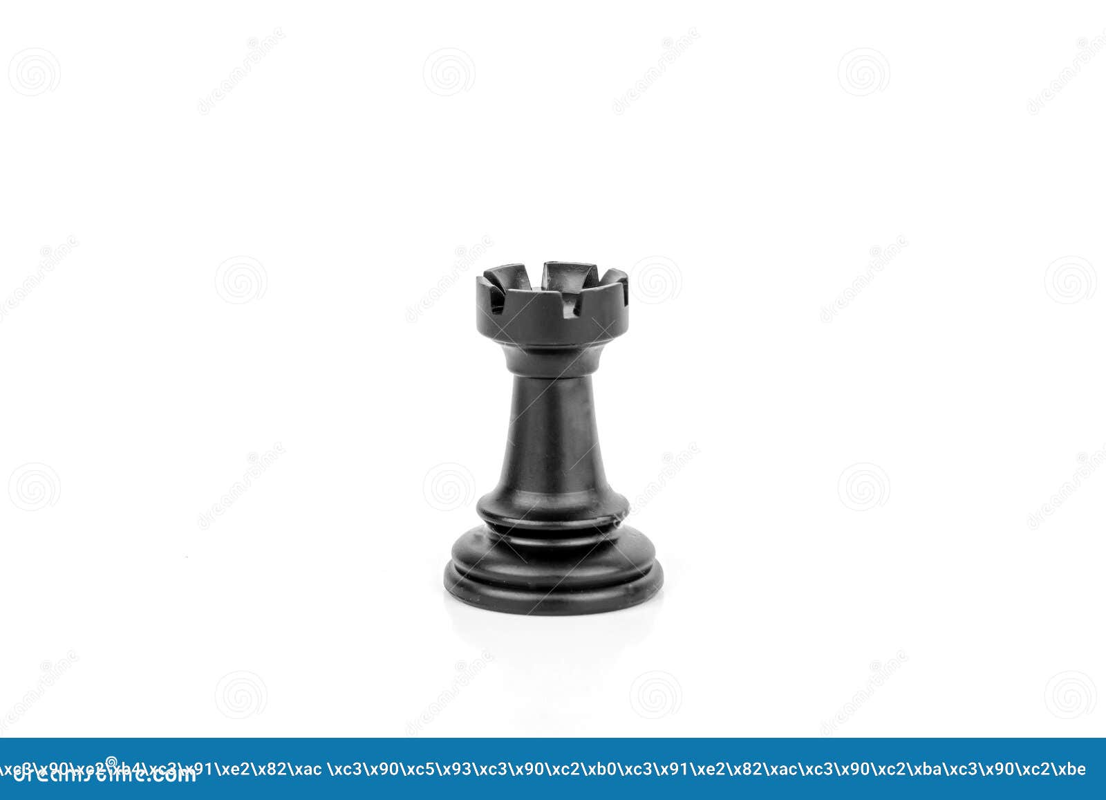 Black Rook Chess Piece Isolated on White Background. the Concept of ...