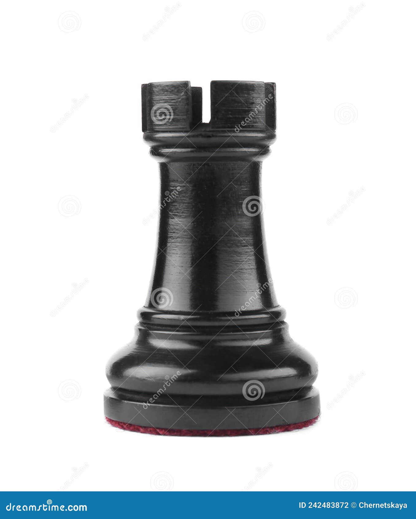 Black Rook Isolated on White. Chess Piece Stock Photo - Image of black ...